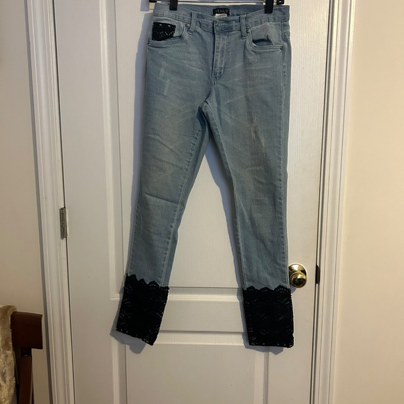 VENUS | Jeans | Venus Size 6 Jeans With Black Lace On Bottom | Poshmark